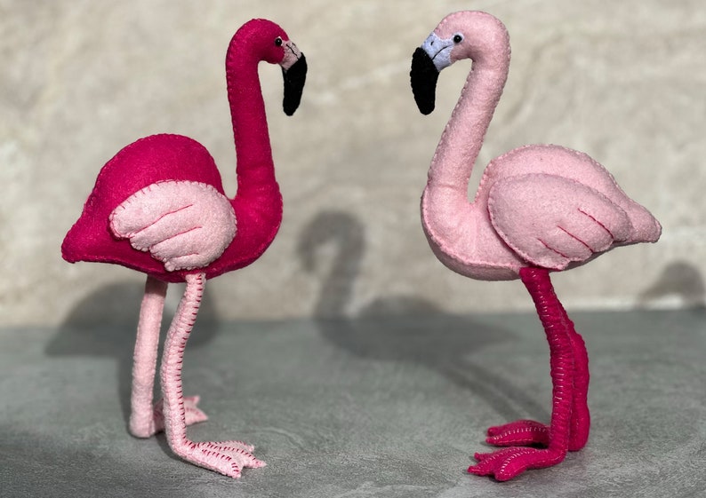 Felt Flamingo Sewing Pattern PDF Birds Stuffed Animals Toy - Etsy