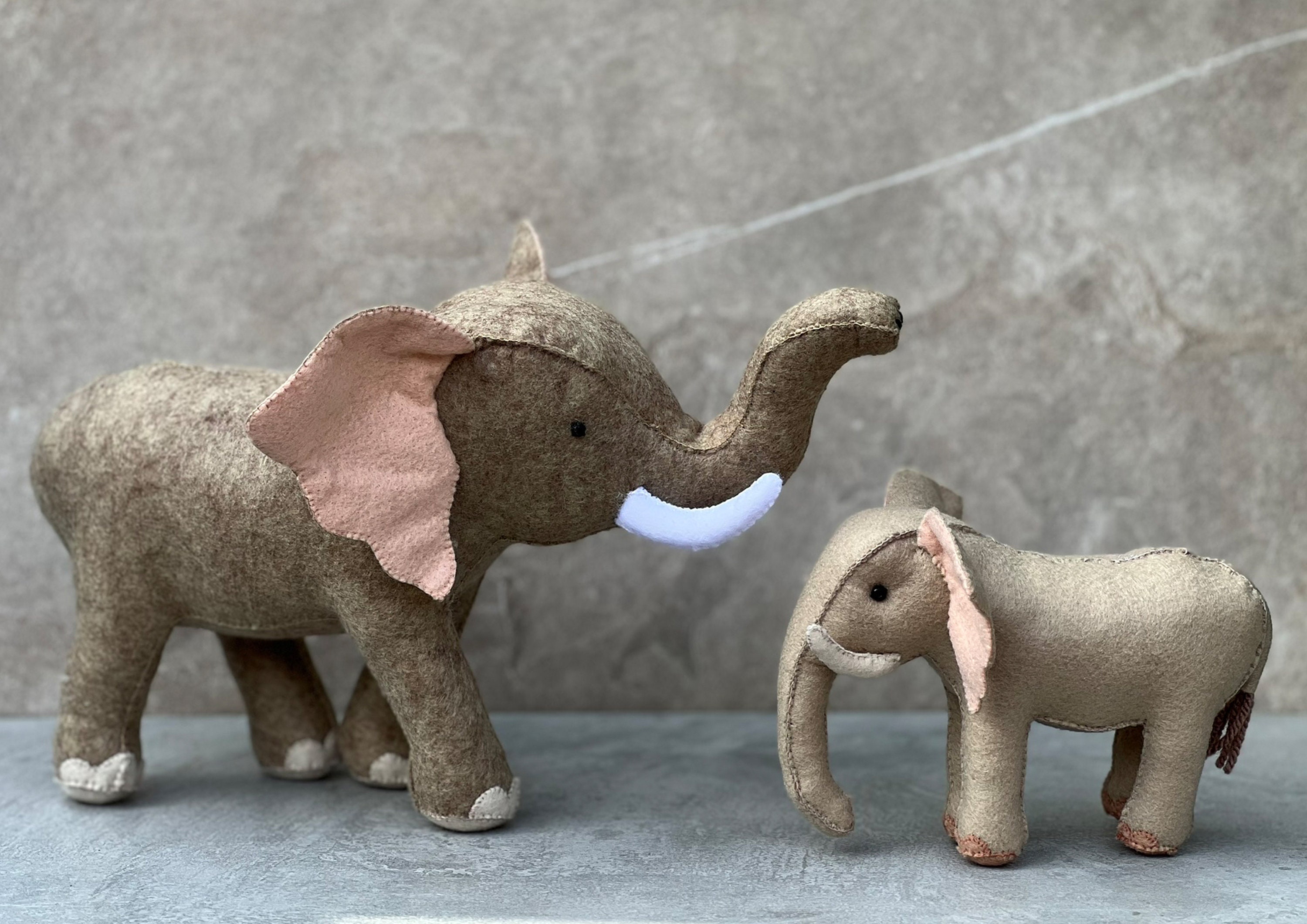 Felt ELEPHANTS * Bundle of Large and Small Elephants *digital Sewing ...