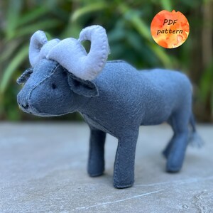 Felt African Buffalo Sewing Pattern PDF Safari Stuffed Animals - Etsy