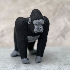 Felt MOUNTAIN GORILLA * Digital Sewing Pattern PDF * Jungle Stuffed ...