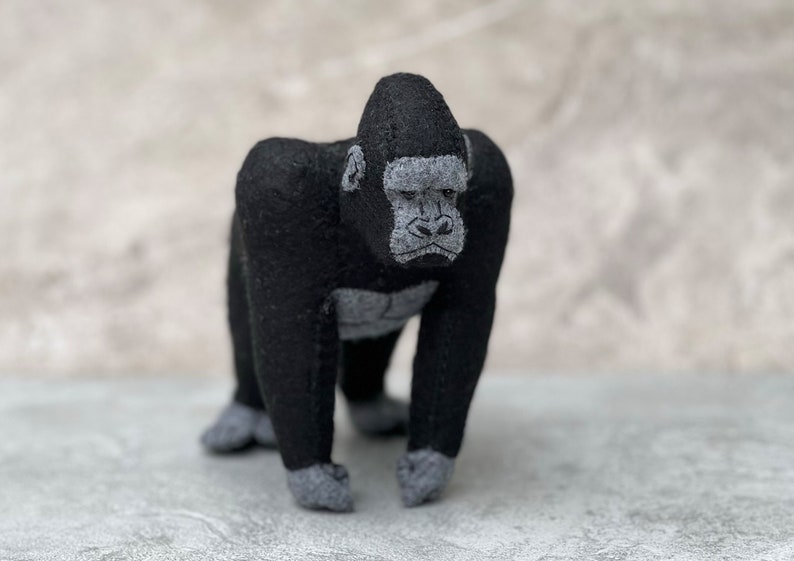 Felt Mountain Gorilla Sewing Pattern PDF Jungle Stuffed Animals Toy ...
