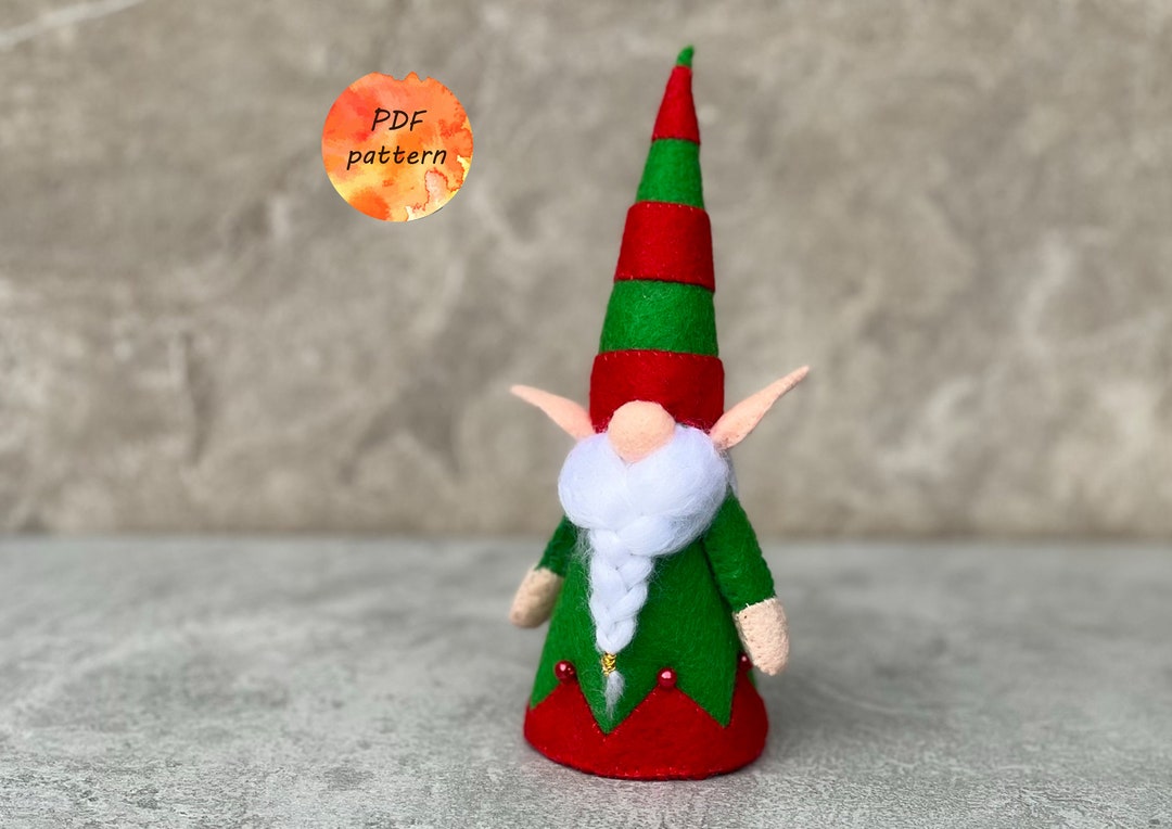 Felt Elf Gnome Sewing Pattern PDF DIY Easy Project Christmas Ornament ...