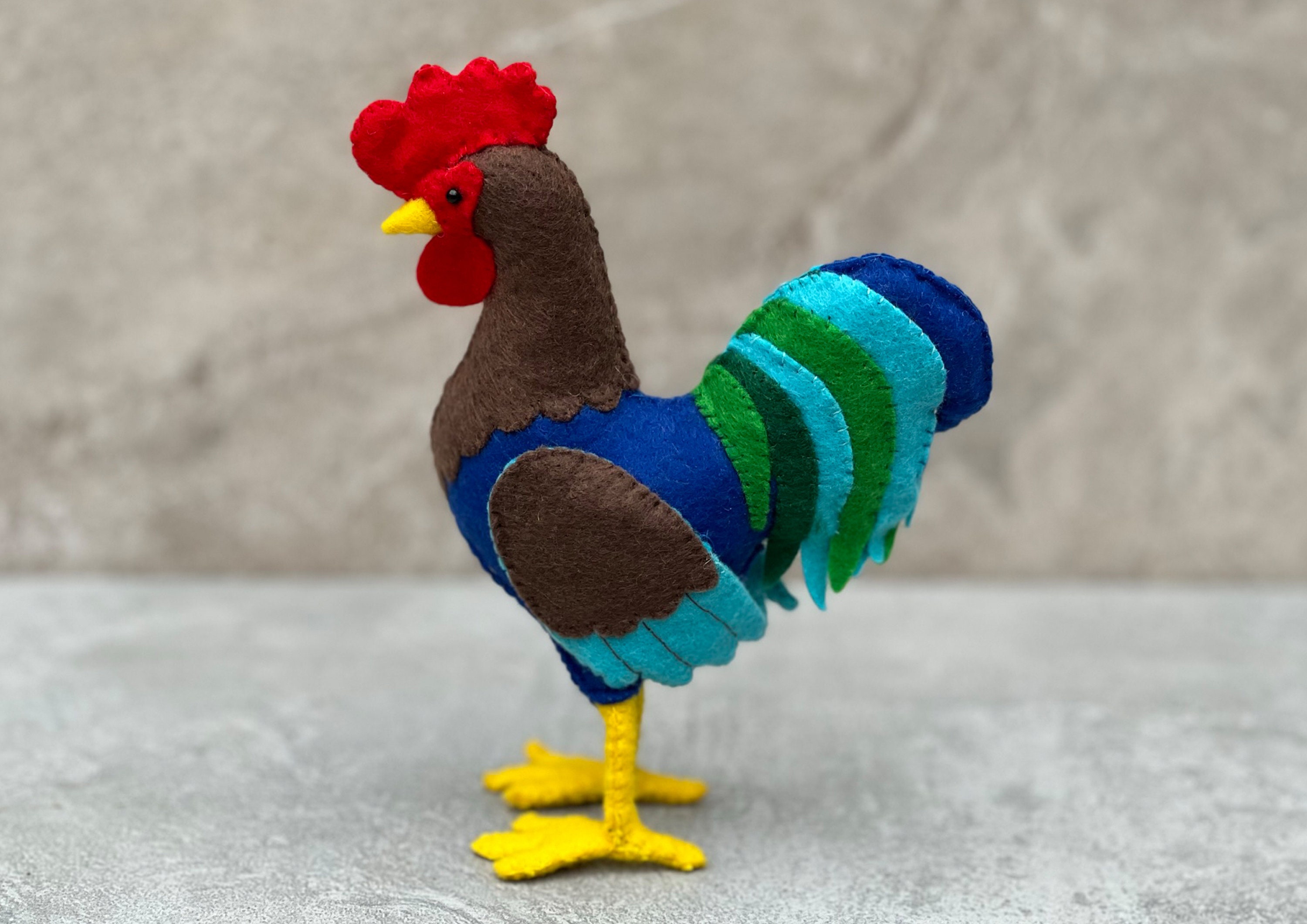 Felt Rooster Sewing Pattern PDF Birds Stuffed Animals Toy - Etsy UK