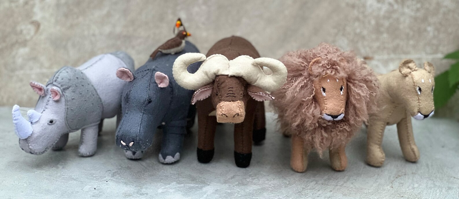 Felt Rhino Rhinoceros 2 Sewing Patterns Bundle Large and Small Rhino ...