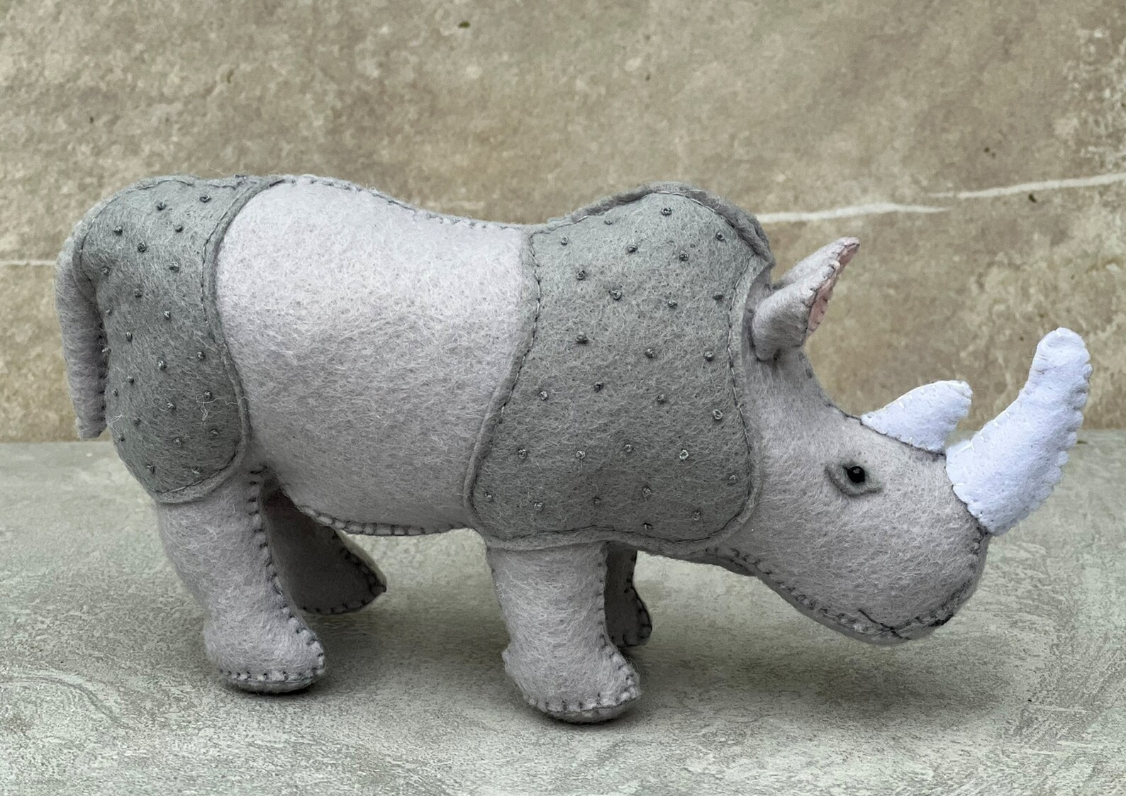 Felt Rhino Rhinoceros *2 Sewing Patterns* Large and Small * Digital ...