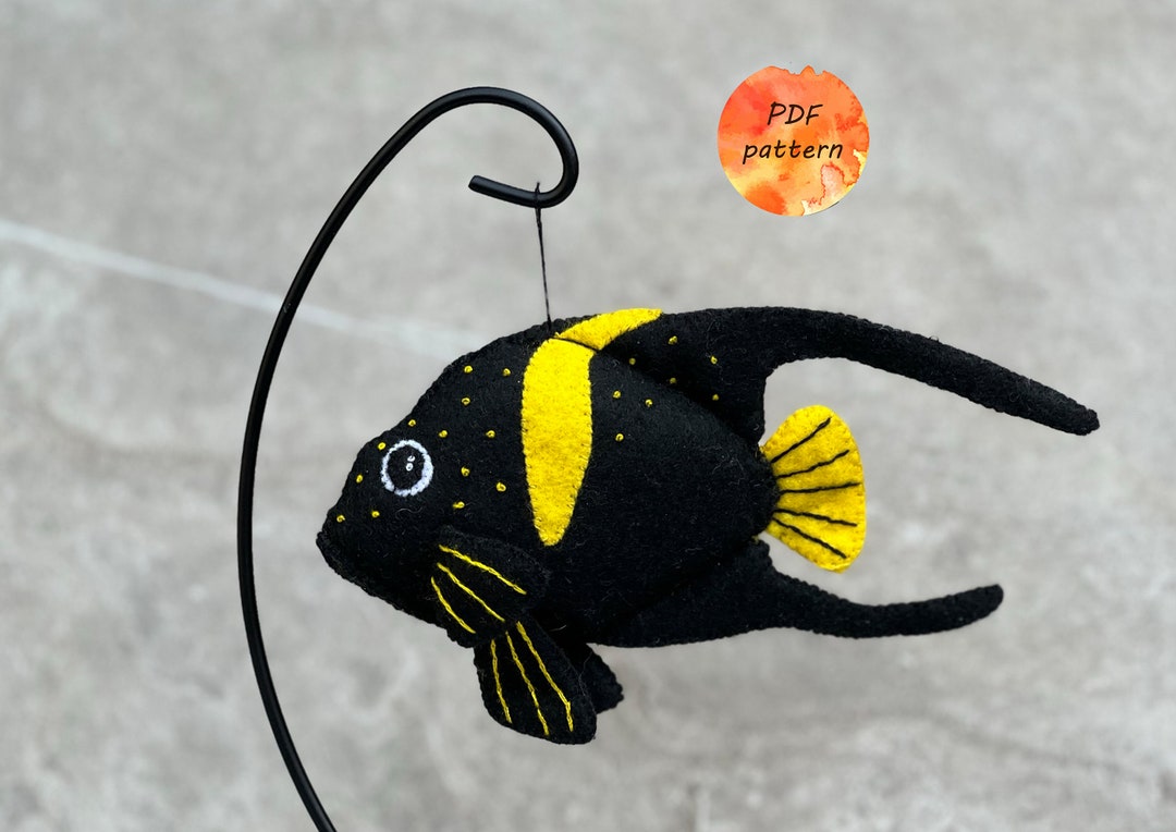 Felt Asfur Angelfish Sewing Pattern PDF Water Creatures Fish Baby ...