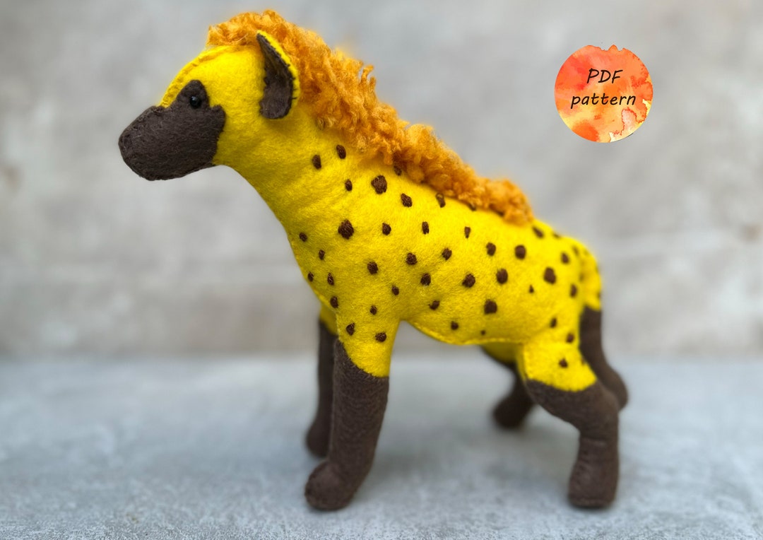 Felt Spotted Hyena Digital Sewing Pattern PDF Safari Stuffed Animals ...