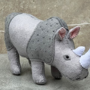 Felt Rhino Rhinoceros *2 Sewing Patterns* Large and Small * Digital ...