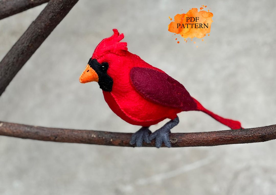 Felt Cardinal Bird * Digital Sewing Pattern PDF * Felt Stuffed Birds - Etsy