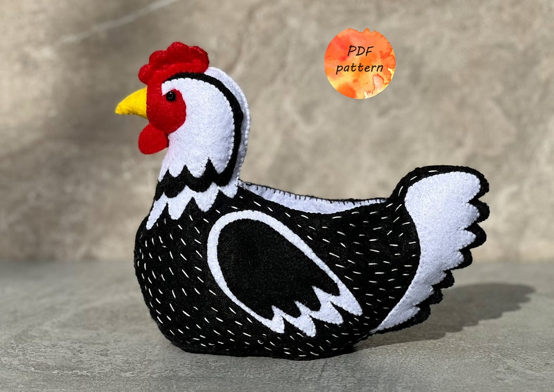 Felt Hen Chicken Egg Cosy Basket Sewing Pattern PDF Folk Art Ornament ...