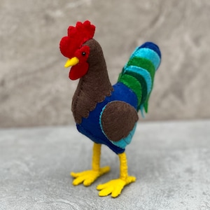 Felt Rooster Sewing Pattern PDF Birds Stuffed Animals Toy Ornament Gift ...