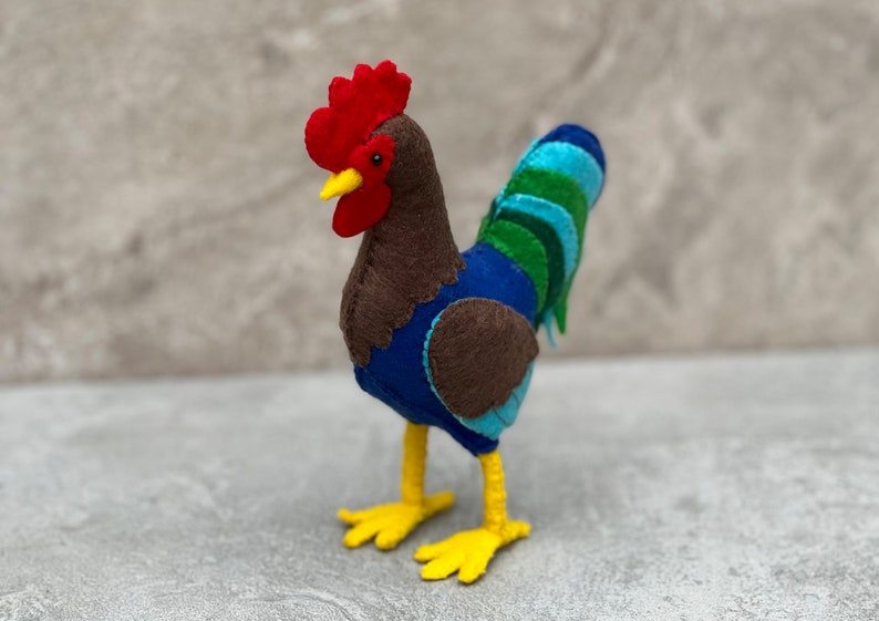 Felt Rooster Sewing Pattern PDF Birds Stuffed Animals Toy Ornament Gift ...