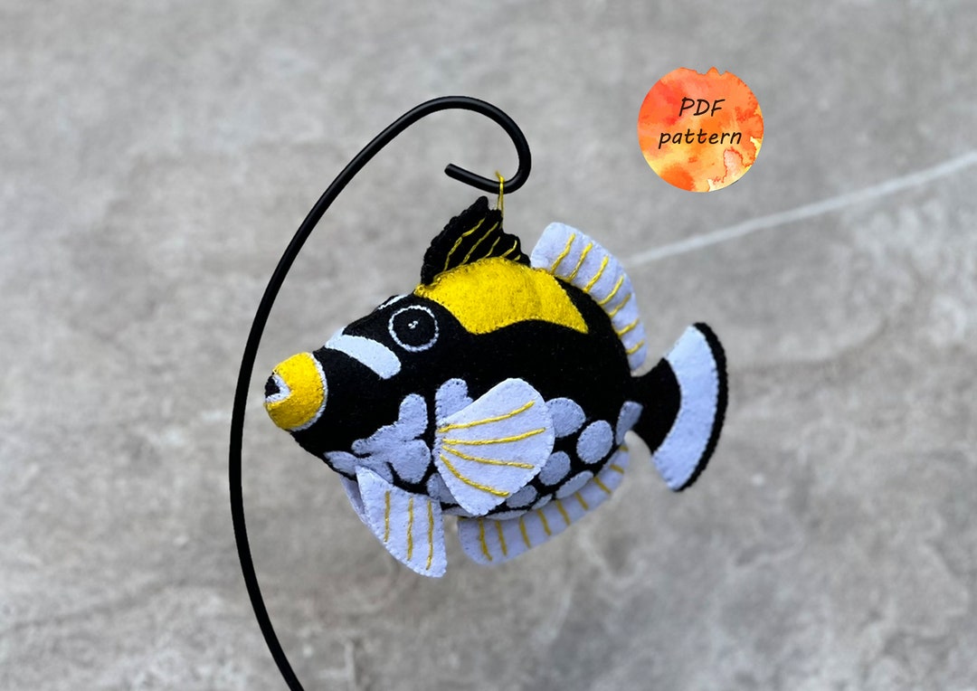 Felt Clown Triggerfish Sewing Pattern PDF Water Creatures Fish Baby ...