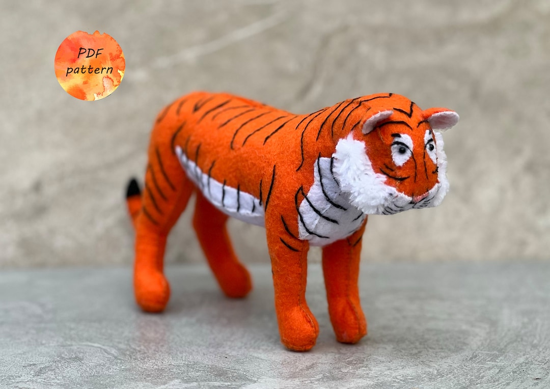 Felt Tiger Sewing Pattern PDF Safari Stuffed Animals Toy Ornament Gift ...