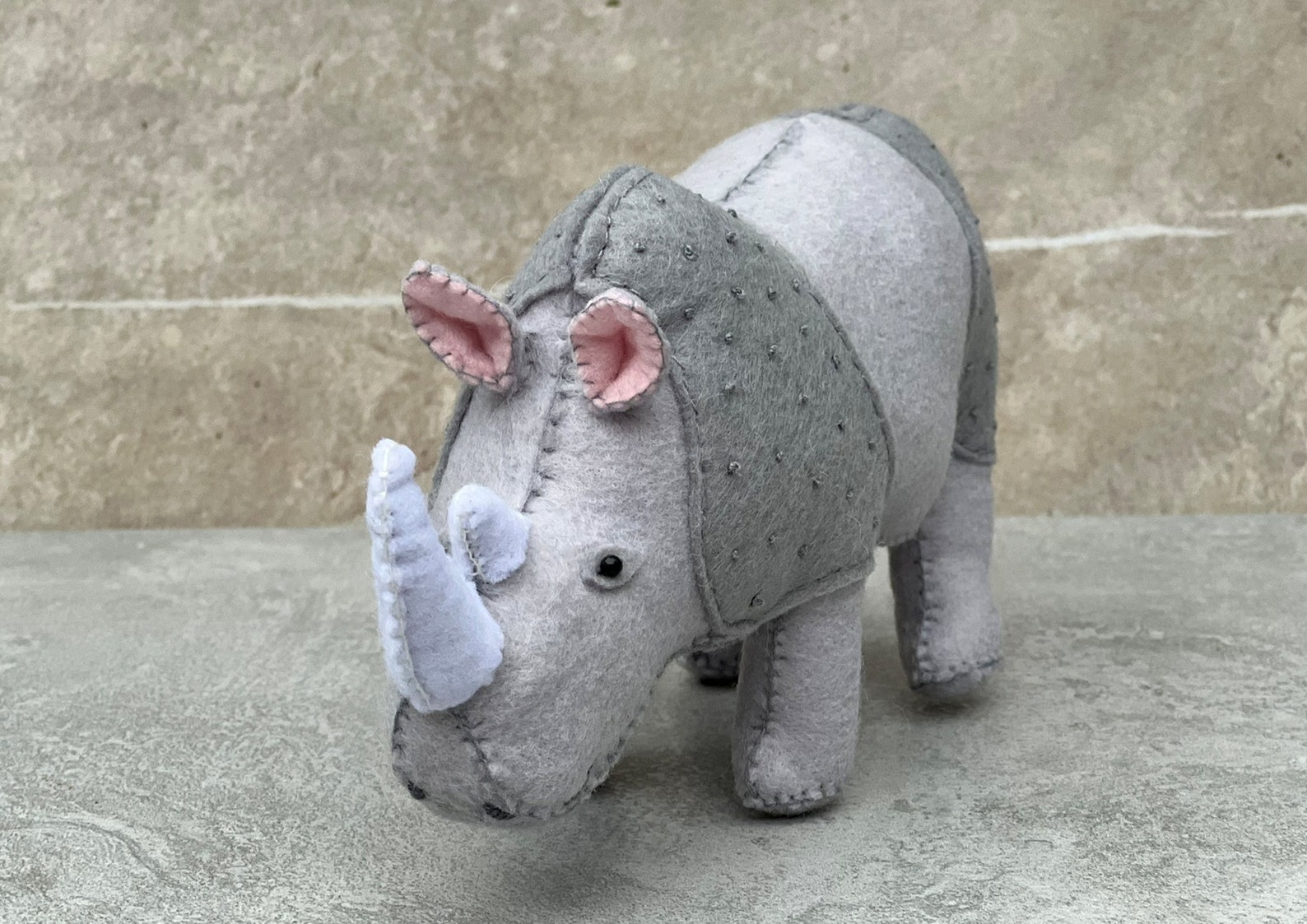 Felt Rhino Rhinoceros *2 Sewing Patterns* Large and Small * Digital ...