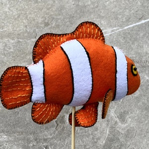 Felt Clownfish Sewing Pattern PDF Aqua Water Creatures Fish Baby Mobile ...