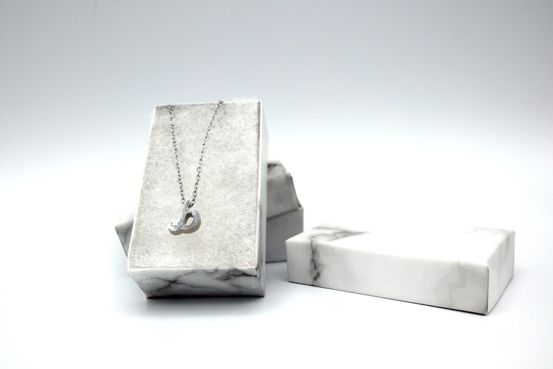 Silver Cursive b Initial Necklace Letter Necklace Gift for Wife Gift ...