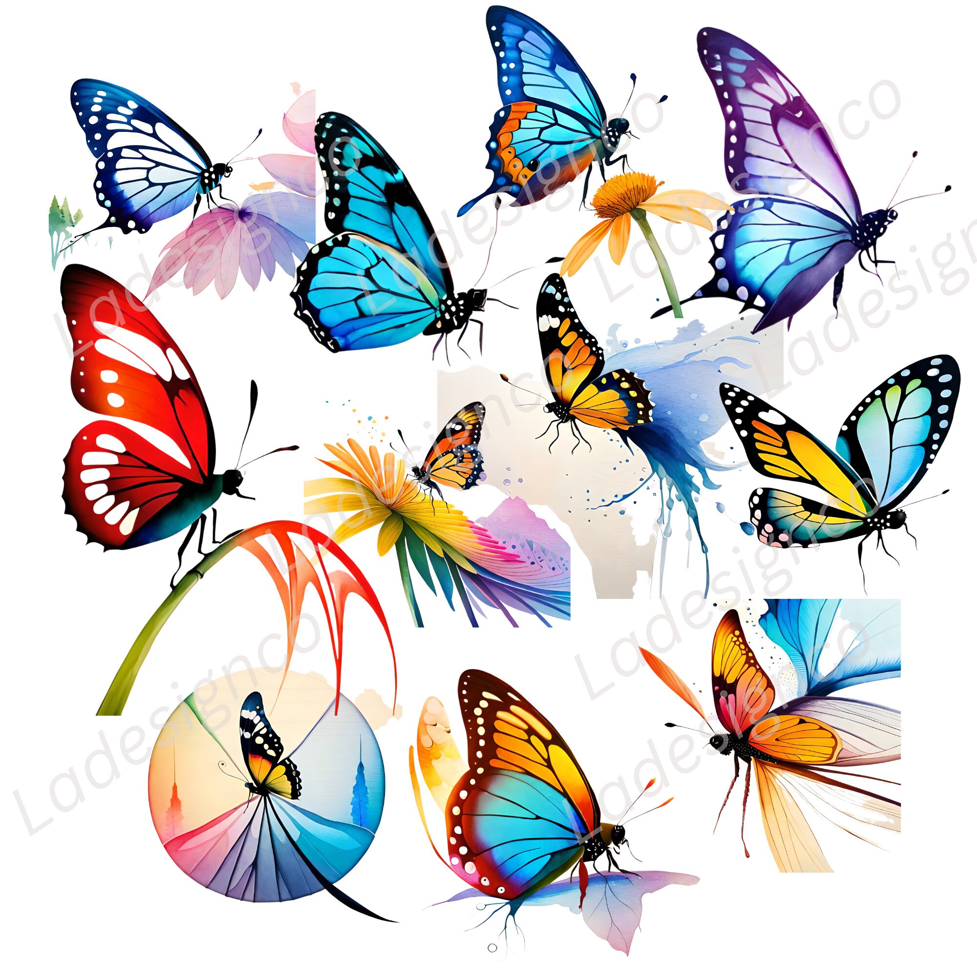 Imágenes prediseñadas de mariposas pintadas imágenes - Etsy México
