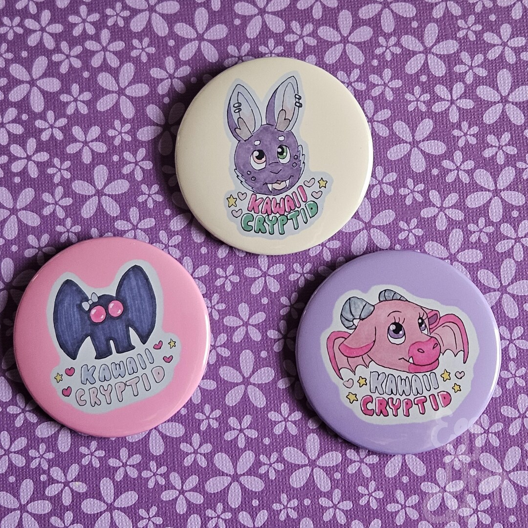 Kawaii Cryptids 2.25" Pin-back Buttons - Etsy