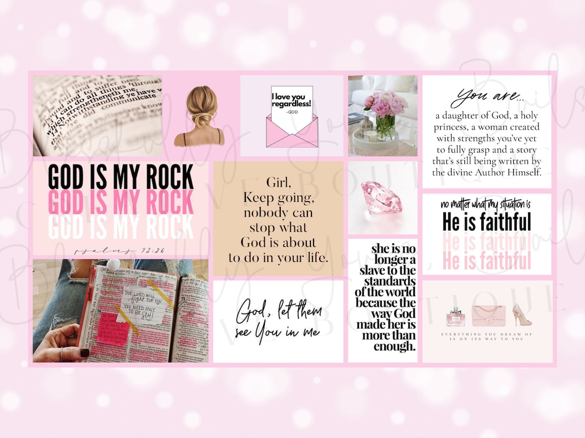 Christian Girl Vision Board Computer Wallpaper Background Christian ...