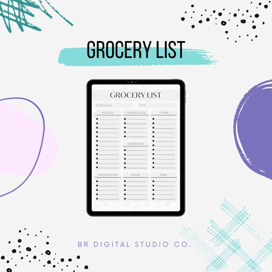 Minimalistic GROCERY LIST | Printable | PDF | Planner Insert - Etsy