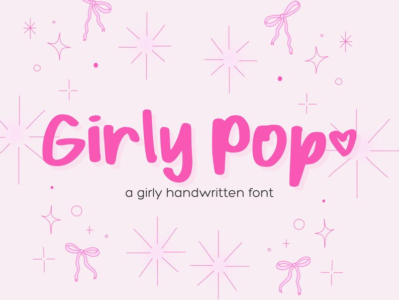 Girly Pop Handwritten Font, Pretty Handwriting Font, Girly Handwriting ...