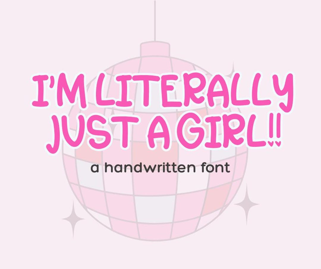 Handwritten Font Girly Cutesy Font Pretty Handwriting Pink Font Real ...