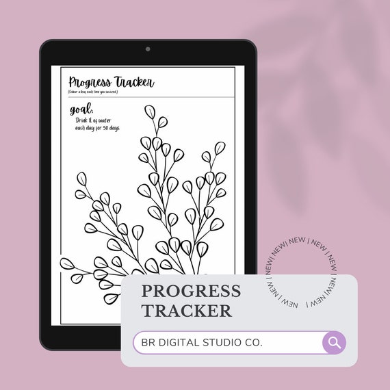 Progress Tracker Coloring Page Goodnotes Template | Etsy