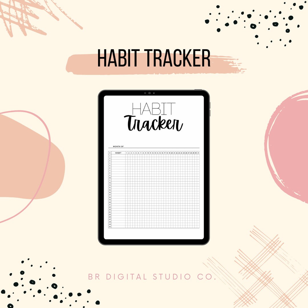 Digital Habit Tracker Planner PDF Printable Instant Download Digital ...