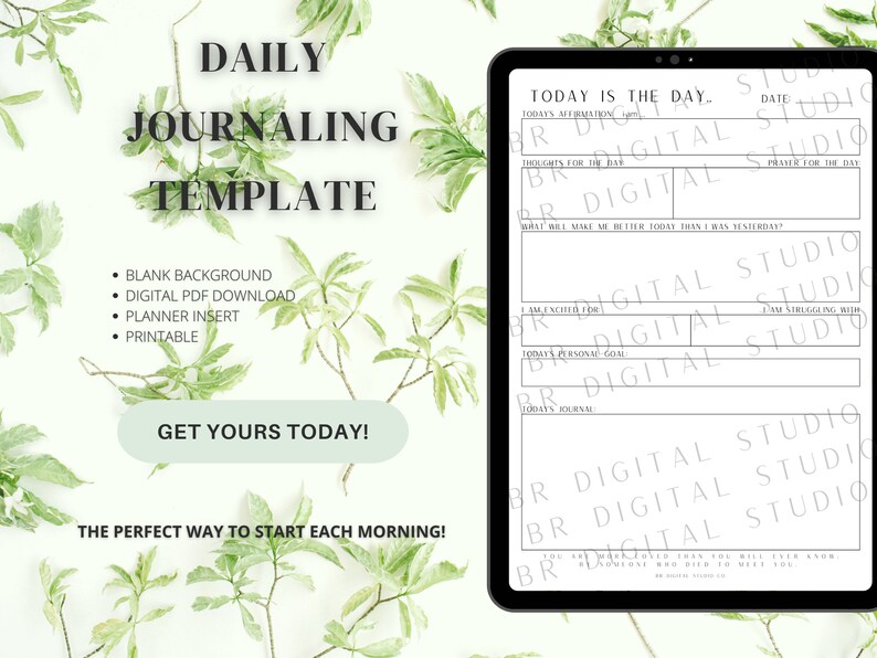 Blank Daily Journal Template | Goodnotes Template - Etsy
