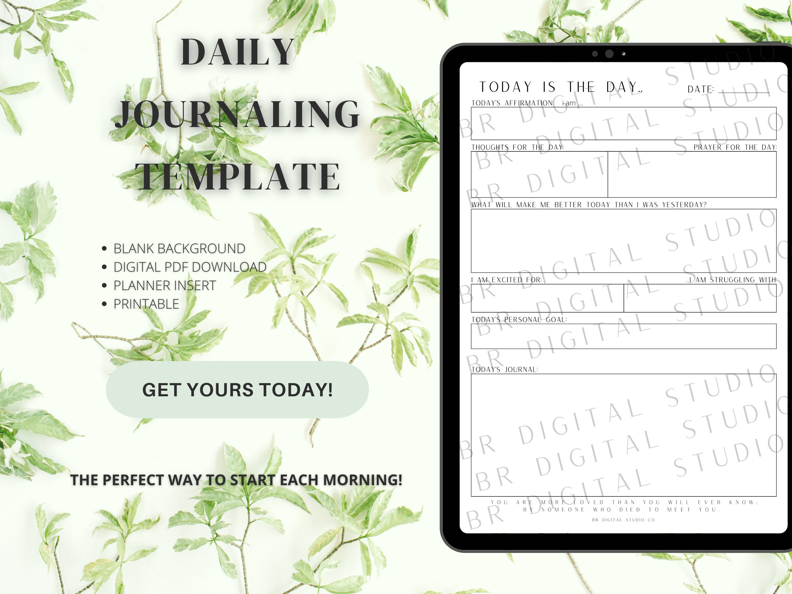 Blank Daily Journal Template | Goodnotes Template - Etsy