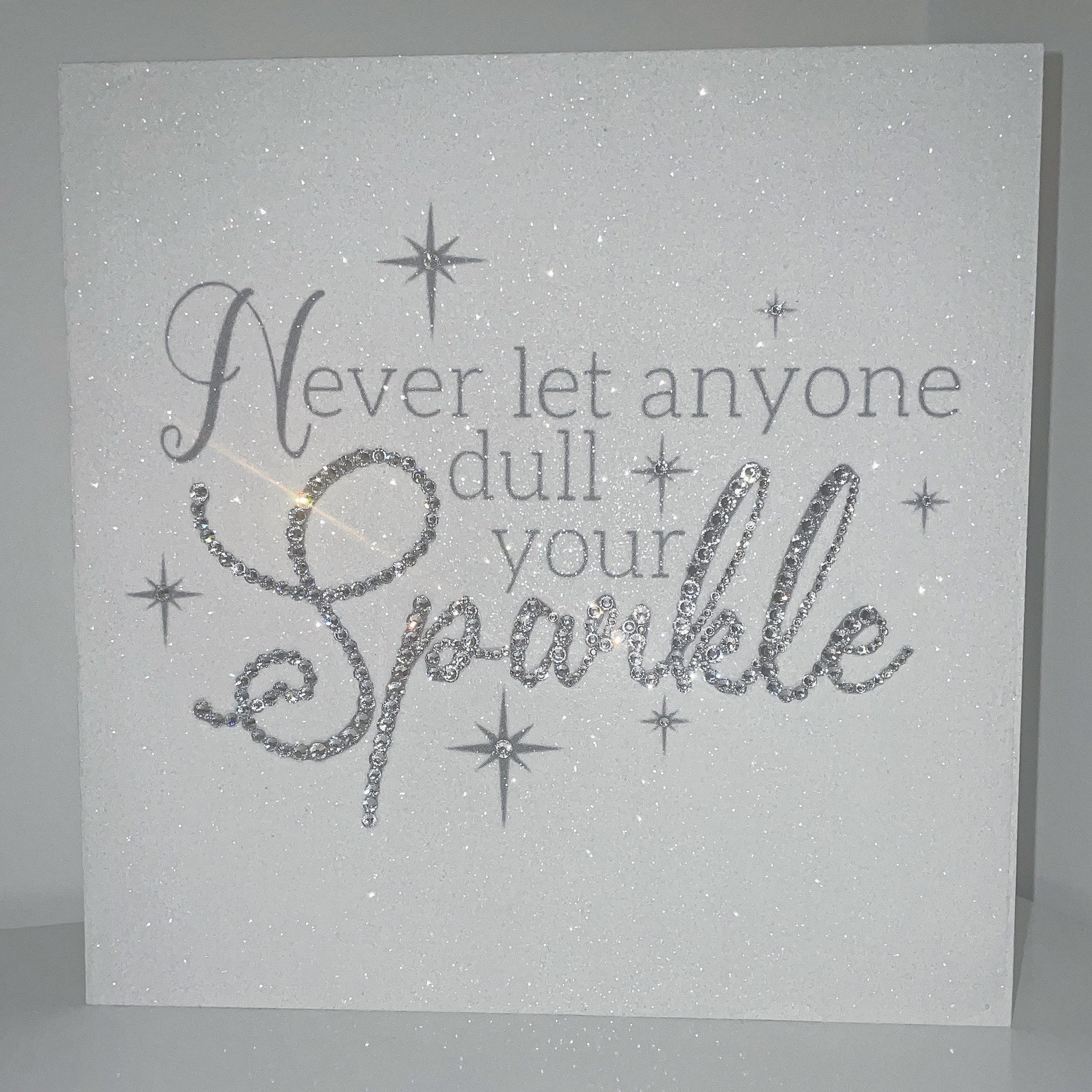 Never Let Anyone Dull Your Sparkle Plaque Glitter Art - Etsy