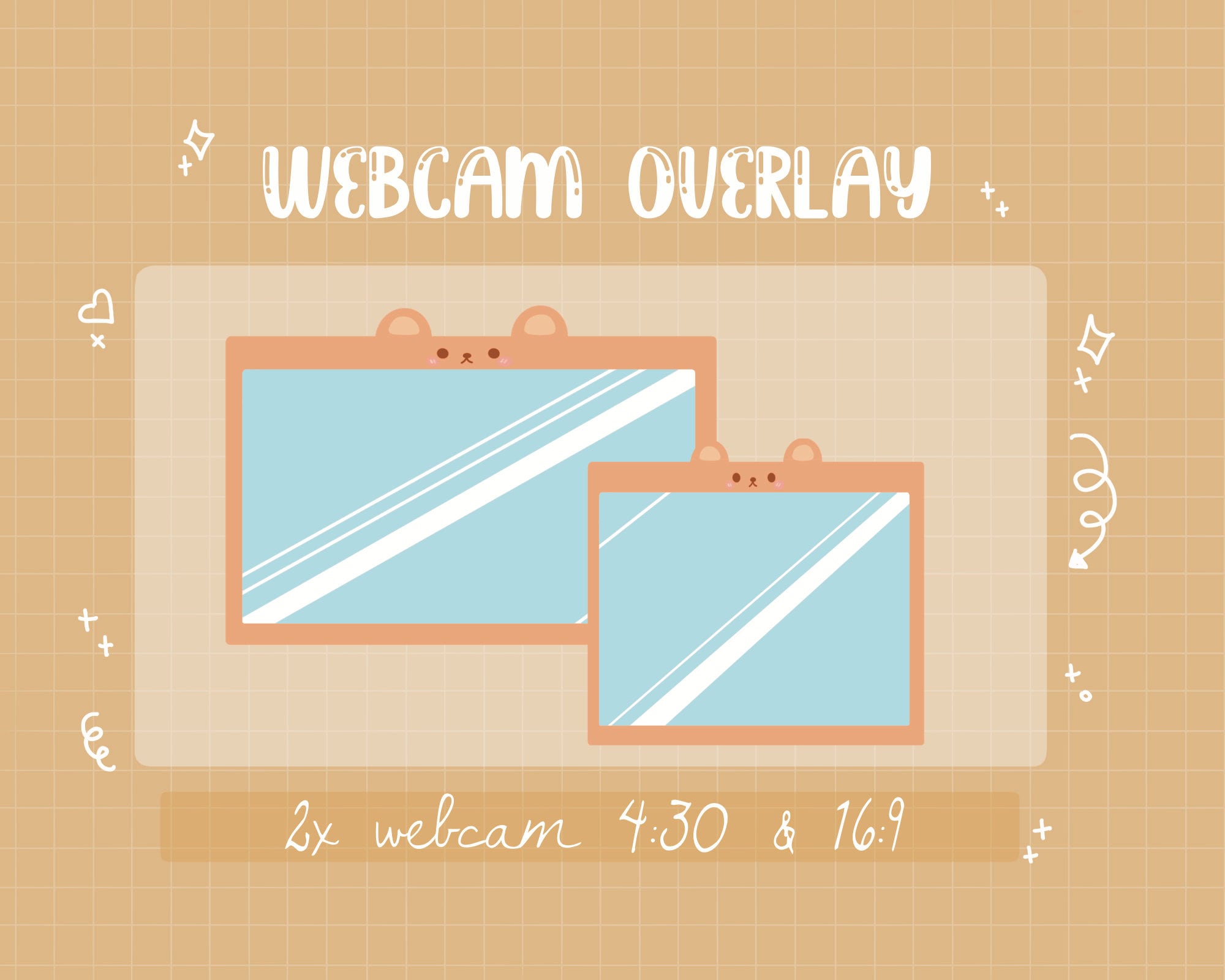 Kawaii Twitch Stream Webcam Overlay Frame / Teddy Bear / Cute Cam ...