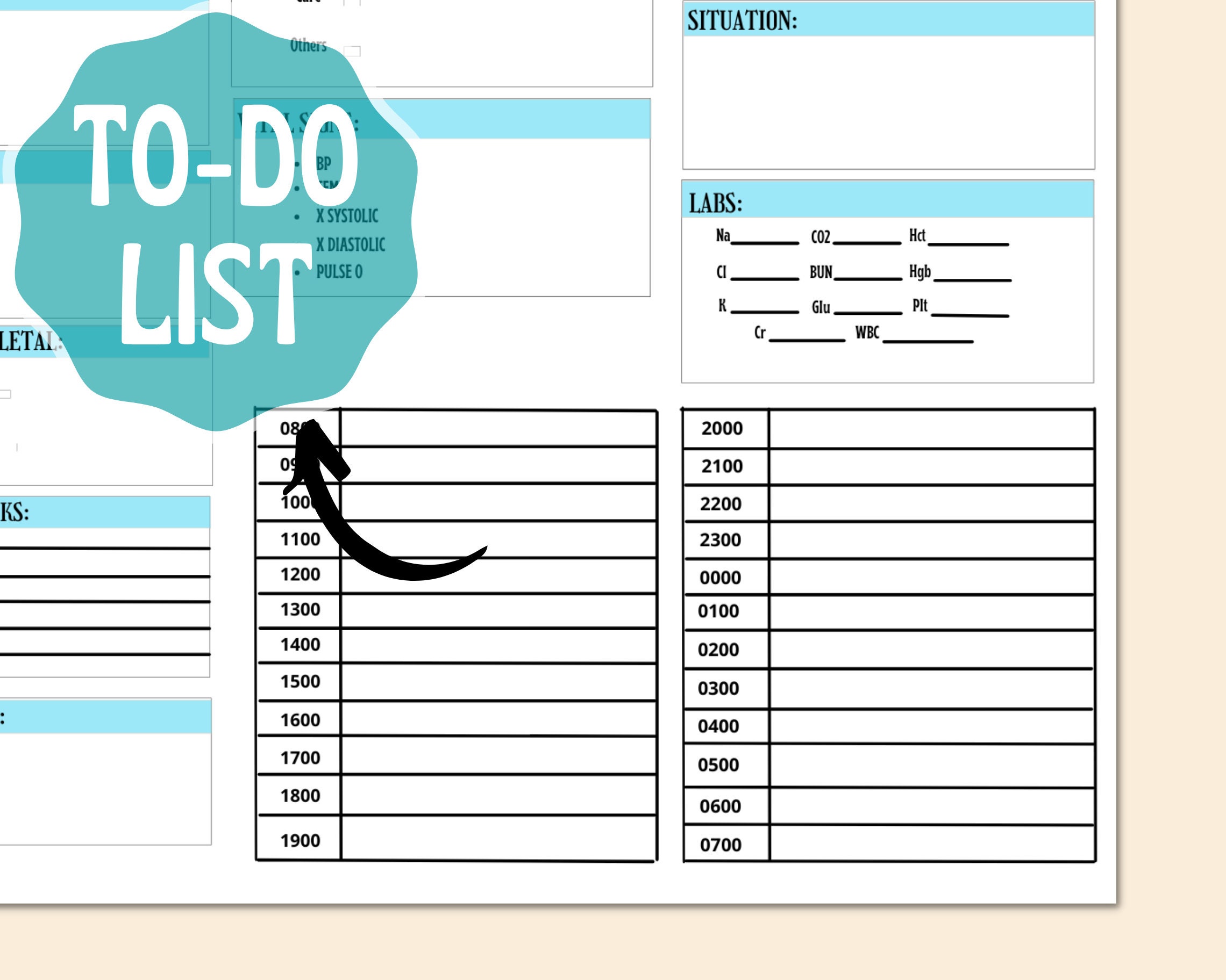 Icu Brain Sheet Icu Nurse Brain Icu Report Sheet Full - Etsy