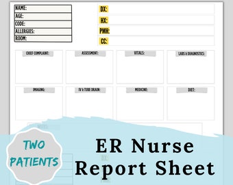 Er Report Sheet | Etsy