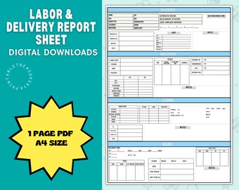 Labor and Delivery Report Sheet - Etsy