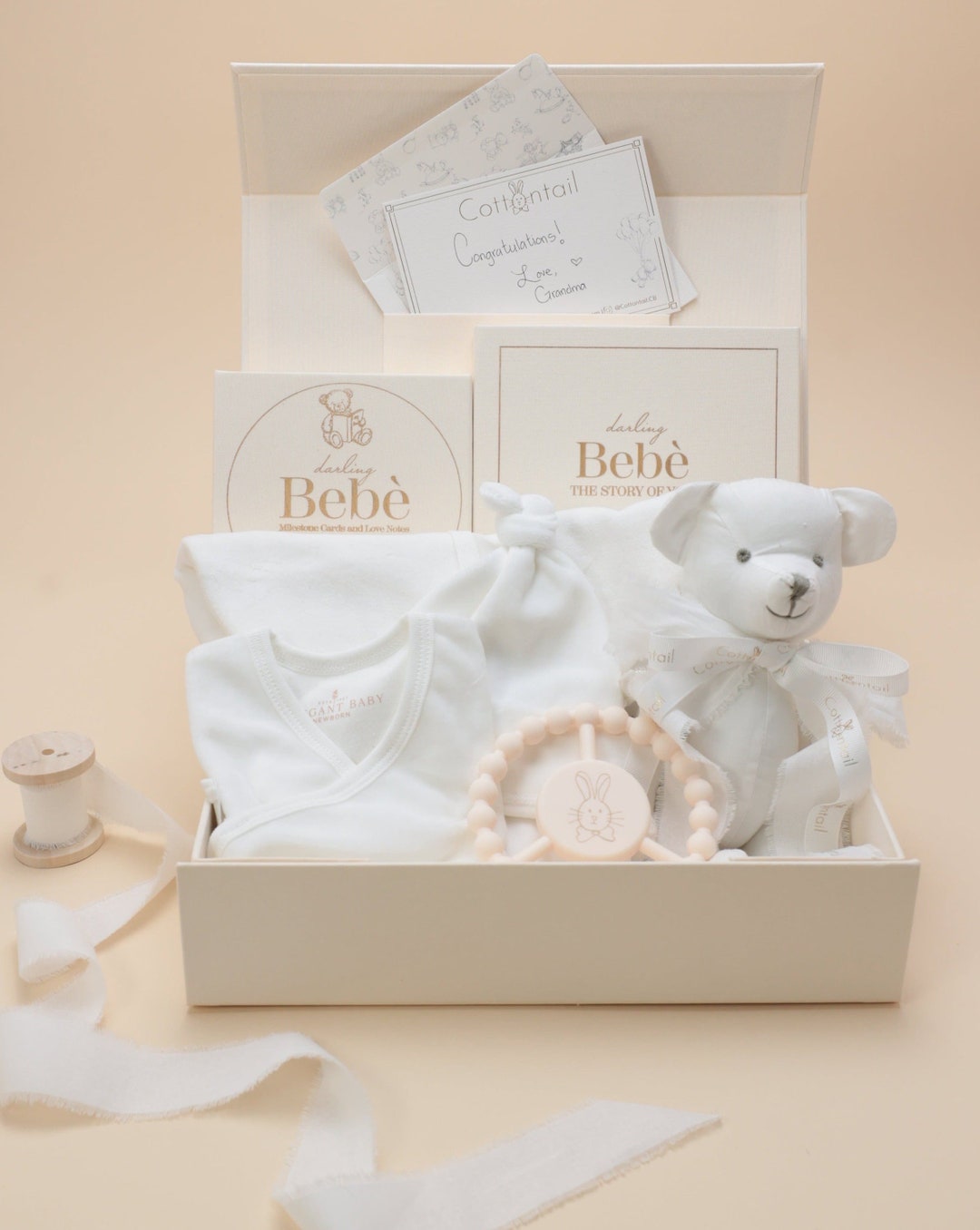 Newborn Cuddles Gift Box Baby Gift Set, Ivory Gift Box, Newborn Gift ...