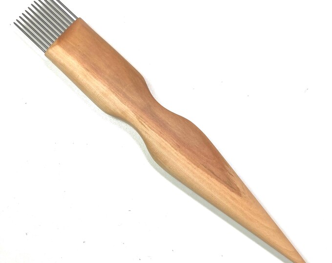Handcrafted Wood Tapestry Beater, Weaving Comb, Tapestry Comb, Metal ...