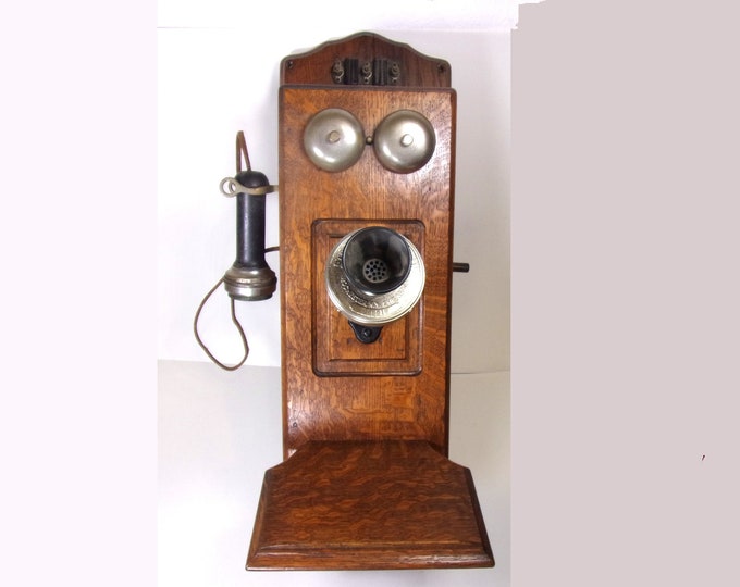 Stromberg Carlson Oak Wall Phone,1920s Quarter Sawn Oak Crank Wall ...