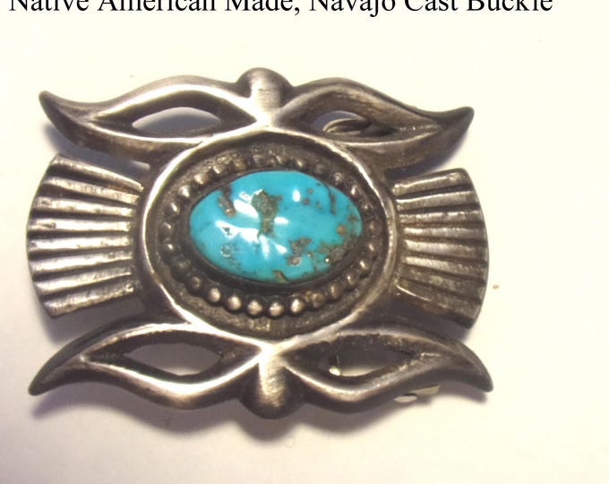 Vintage Turquoise Sterling Belt Buckle,native American Navajo Cast ...