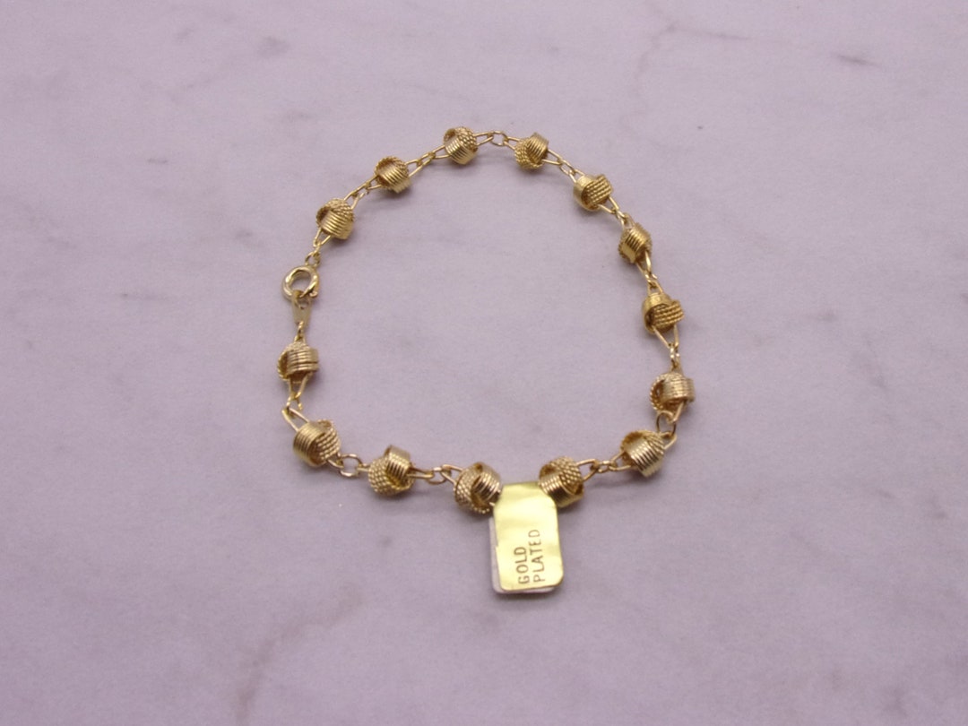 Love Knot Bracelet, Gold Love Knot Bracelet, Gold Plated Love Knot ...