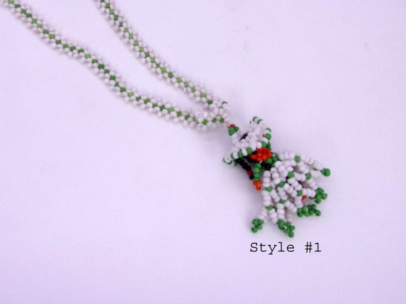 Seed Bead Indian Doll Necklace,Lady with Big Hat Doll… - Gem