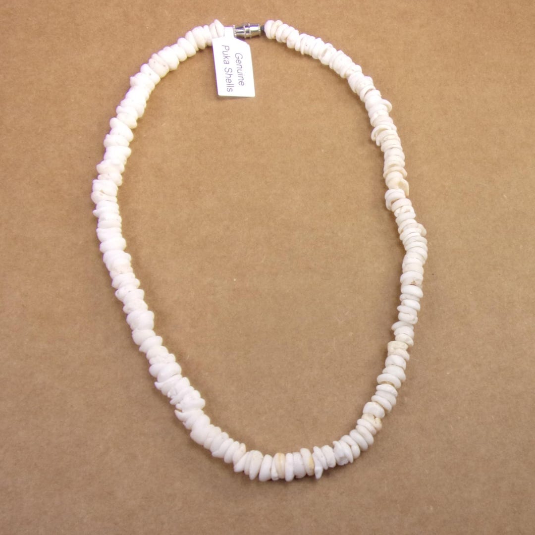 Genuine Puka Shell Necklace,1970s New Old Stock Puka Shell Choker,16 ...