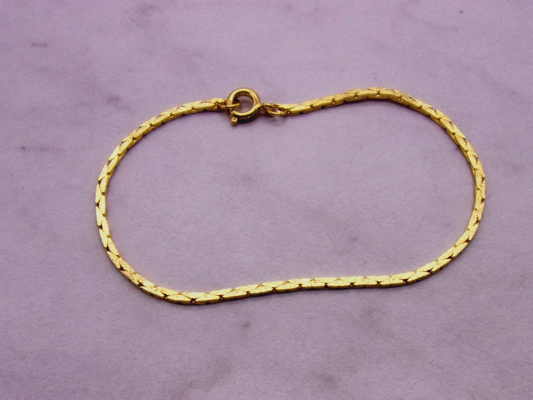 Cobra Chain Bracelet, Cobra Chain Textured Bracelet, New Old Stock ...