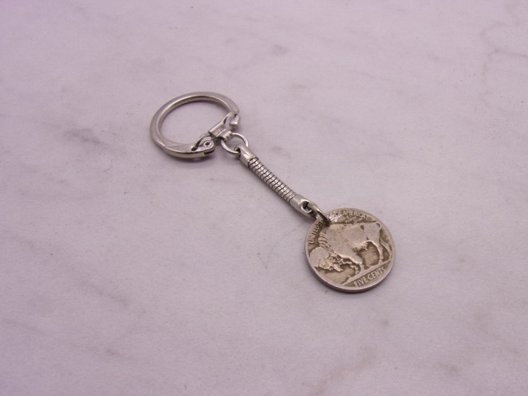 Buffalo Nickel Keychain, Coin Keychain, Genuine Buffalo Nickel Keychain ...