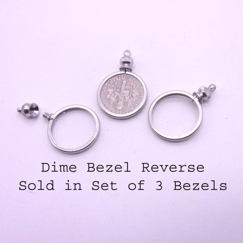 Dime Coin Bezel Screw Top,us Dime Coin Bezel,set of 3 per Order,no ...