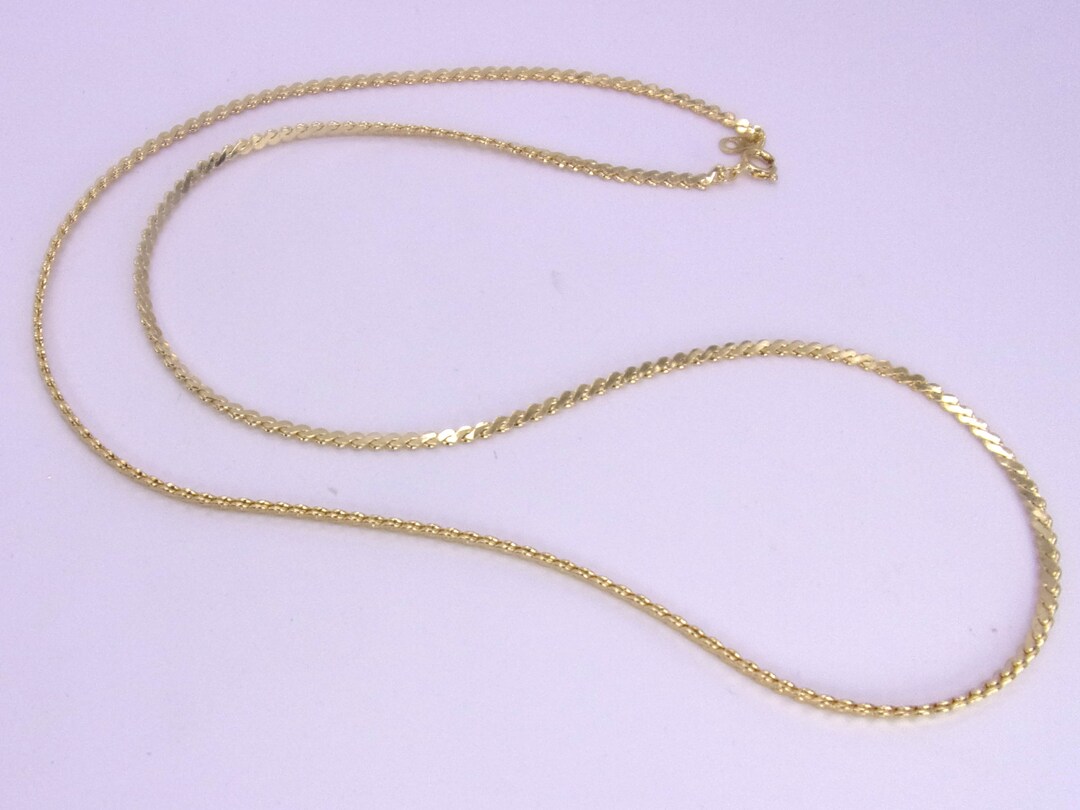 Serpentine Chain 24" 14kt Gold Plated,new Old Stock 1970s Serpentine ...
