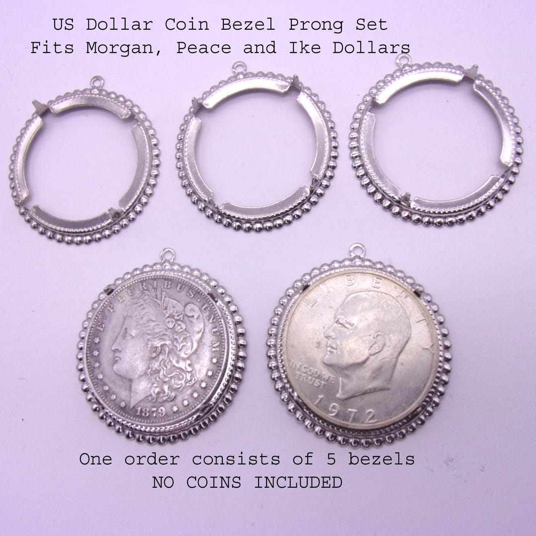 Silver Dollar Coin Bezel,steel Coin Bezel,dollar Size Prong Set Bezel,5 ...