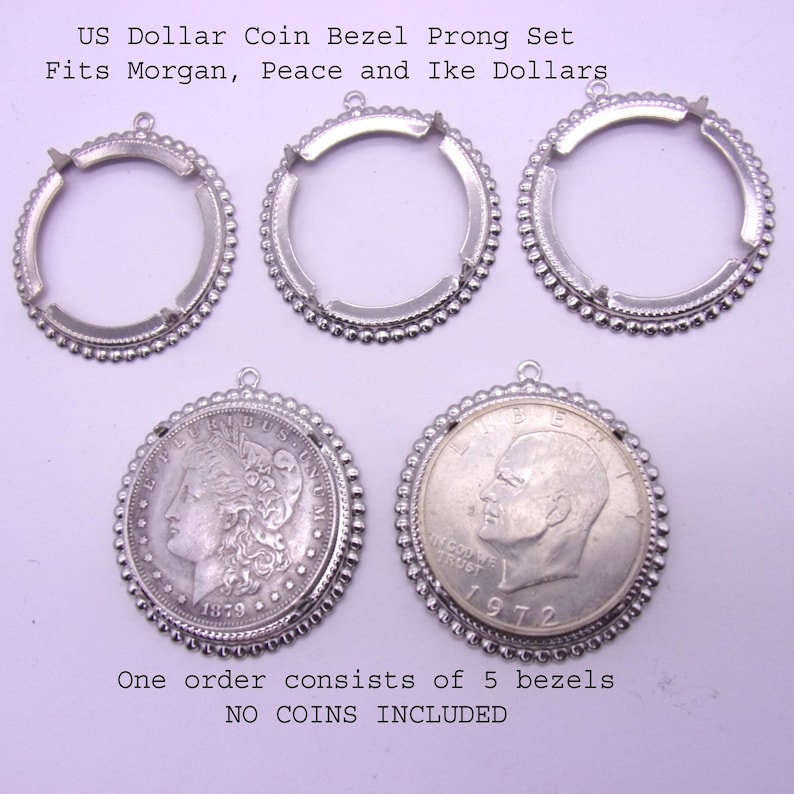 Silver Dollar Coin Bezel,steel Coin Bezel,dollar Size Prong Set Bezel,5 ...