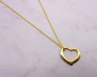 Gold Floating Heart Necklace - Etsy